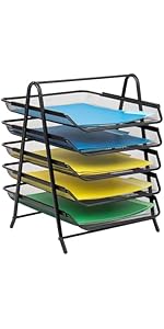 Amazon.com: Mind Reader 3-Tier Paper Tray, Desktop Organizer, File ...