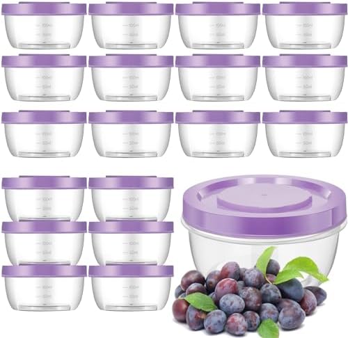 Amazon.com: Tioncy 5 Oz Plastic Food Storage Jars 20 Pcs Small Food ...