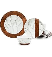 Amazon.com | LEHAHA Farmhouse White Melamine Plates and Bowls Set ...
