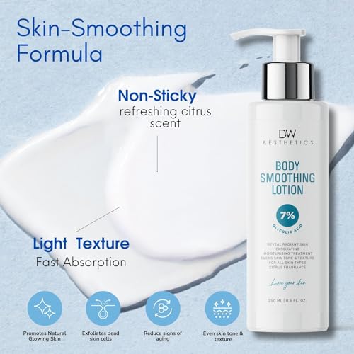 DW Aesthetics Body Smoothing Lotion – With 7% Glycolic Acid for Even ...