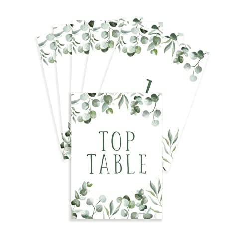 Wedding table numbers | Eucalyptus table numbers for wedding tables ...