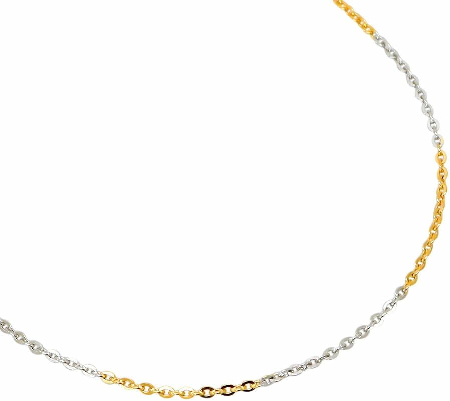 Amazon | 【mico.lor】 ステンレス チェーン (33) 平あずき ミックスカラー 銀色 ゴールド レディース サージカルステンレス 316L 金属アレルギー対応 | チェーン 通販