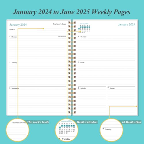 Snapklik.com : 2024-2025 Planner - 18 Months Weekly & Monthly Planner ...