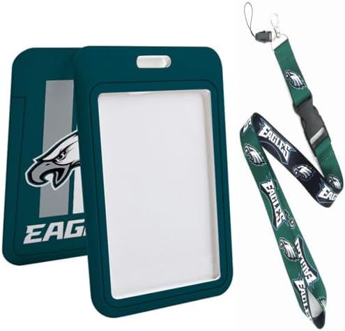 Amazon.com : Football ID Badge Holder with Lanyard, Hard Plastic Key ...