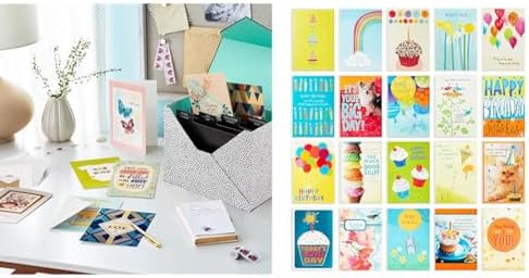 Amazon.com: Hallmark Pack of 24 Boxed Greeting Cards, Painted Dots + 20 ...