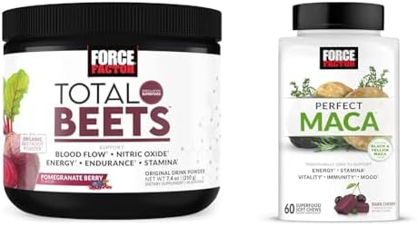 Amazon.com: Force Factor Total Beets Nitric Oxide Powder and Perfect Maca Root Chews Energy ...