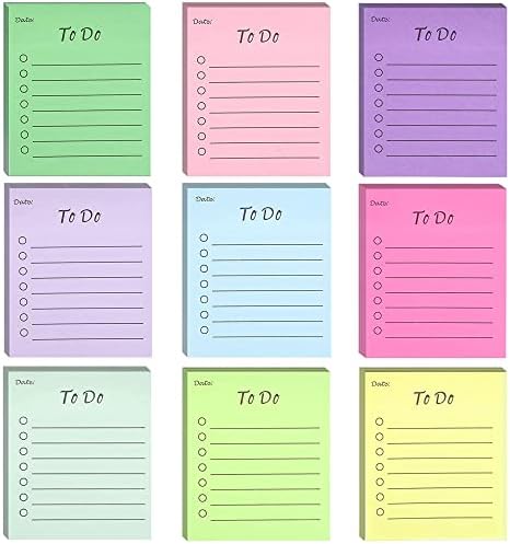 9 Pack to Do List Sticky Notes, 500 Sheets to Do List Sticky Notes ...