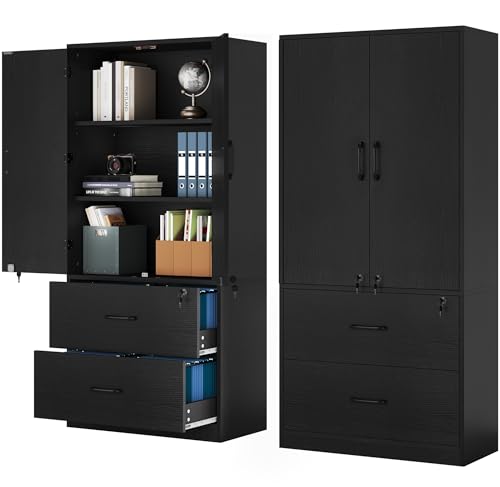 Snapklik.com : YITAHOME Wood File Cabinets, Heavy Duty Garage Tool Cabinets