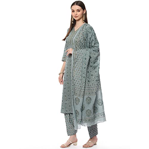 Buy BIBA Assorted Cotton Unstitched Suit Set at Amazon.in
