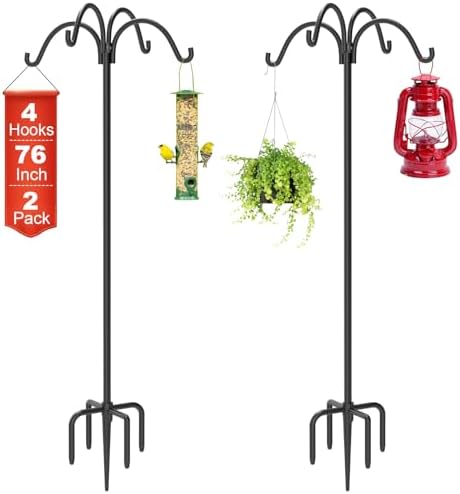 Amazon.com: Tikimilor 4-Hooks Shepherds Hooks for Outdoor, 60" Heavy ...