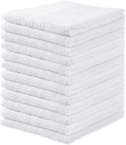 Amazon.com: QQV White Terry Cloth Bar Mop Towels - 100% Cotton Cleaning ...