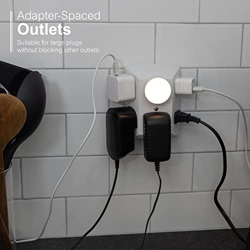 Snapklik.com : 6-Outlet Extender, 2 Pack, Grounded Wall Tap, Adapter ...