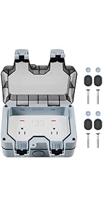 ZUYIYI Outdoor Power Outlet IP66 Waterproof Power Socket, 15A 110-250V ...