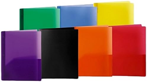 Amazon.com : Poly 2 Pocket Folders with Fasteners Set of 7 Assorted ...