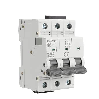 80A 100A 125A 6KA 3P 750VDC Mini Circuit Breaker Din Rail DC Breakers ...