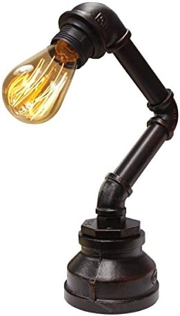 Vintage Industrial Water Pipe Table Lamp Copper Rustic Bedside Desk ...