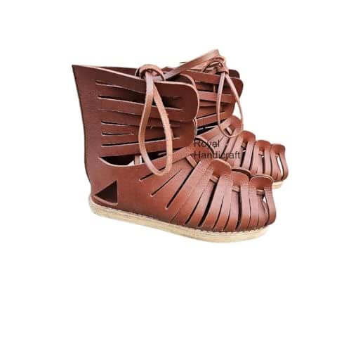 Amazon.com: Handmade Roman Leather lace Caligae Pair Brown Color ...