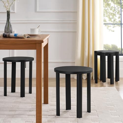 Amazon.com: Wayshome Solid Wood Stackable Stools, Modern Barstools for ...