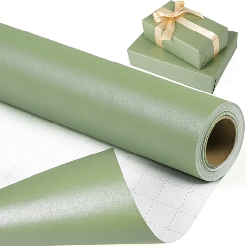 Amazon.com: Sage Green Wrapping Paper Roll, Solid Color Matte Green ...