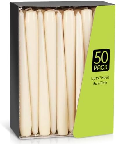 Price's Candles - Tapered Dinner Candles - Pack of 50 - Red - Dripless ...