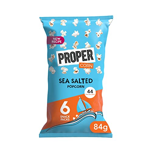 PROPER Propercorn Lightly Sea Salted Popcorn, 6 x 10g Lightly-Salted 60 ...