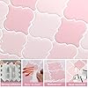 Pink Arabesque Tiles Peel and Stick Backsplash for Kitchen, WalDecoo 10 ...