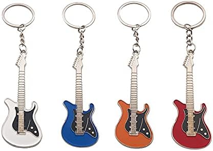 Amazon.com: Honbay 6PCS Alloy Guitar Keychain Cute Bass Keychain Mini ...