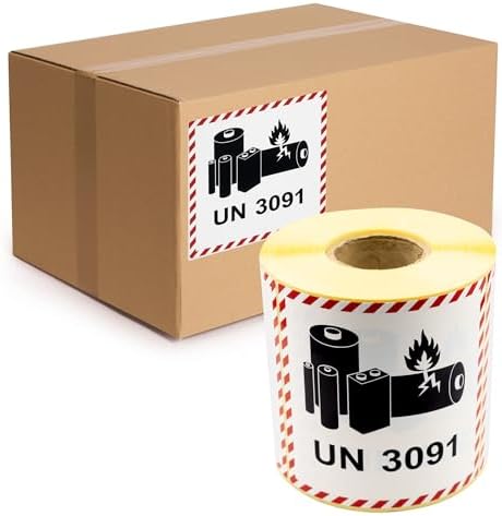 MD Labels 500 Transport Labels UN 3091 for Lithium Metal Batteries ...