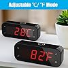 Amazon.com: 2 in 1 Alarm Clock, Indoor Thermometer, Digital Clock,Turn ...