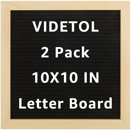 VIDETOL 2 Pcs Felt Letter Board, 10x10 Inch Changeable Letter Boards ...