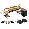 Amazon.com: AODK 79" L Shaped Desk with 7 File Drawers, L Shaped ...