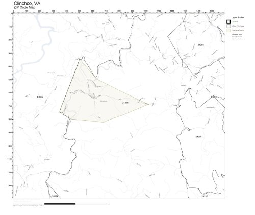 Amazon.com : ZIP Code Wall Map of Clinchco, VA ZIP Code Map Not ...