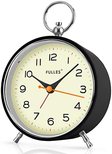 Amazon.de: VOSSOT Wecker Analog Ohne Ticken Runde Retro Uhr ...