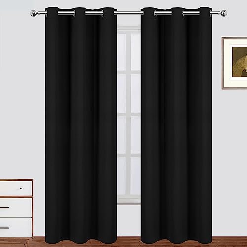 Snapklik.com : 100% Blackout Curtains Black Curtains 42 X 84 Inch 2 ...