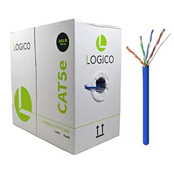 LOGICO CAT5E UTP Solid Blue LAN Network ETHERNET Cable RJ45 Bulk Wire ...