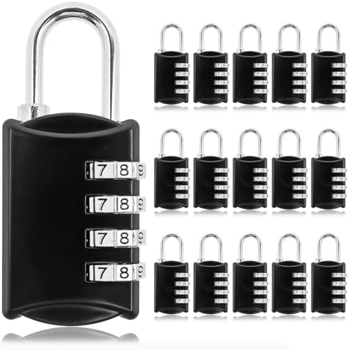 4 Digit Combination Lock, 16 Pack Small Combo Locks, Waterproof Padlock ...