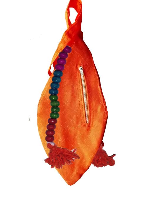 Plain Saffron Mala Jholi-Jaap Mala Bag Jholi-Chanting Bag with Sakshi ...