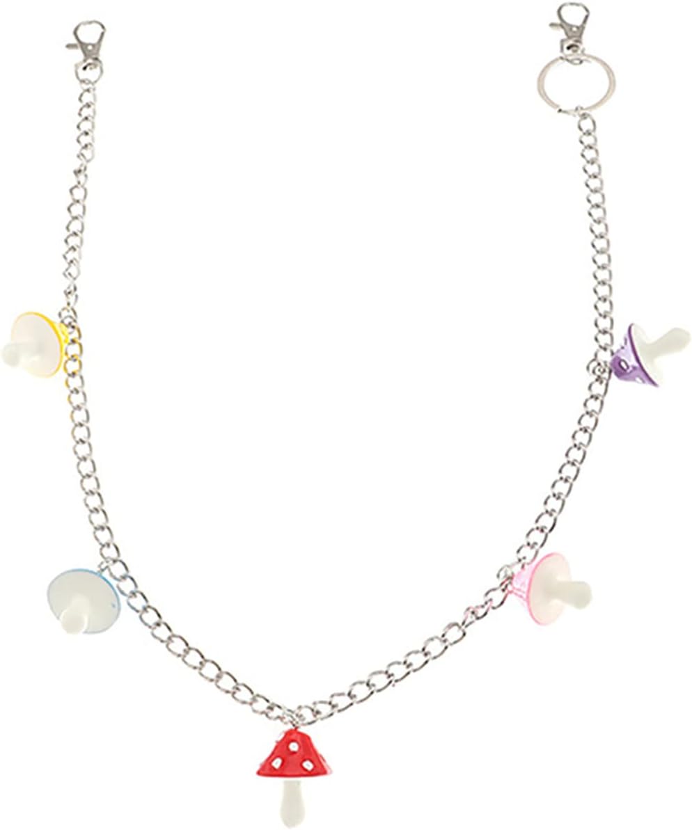 Amazon.com: DFGDSF Creative Colorful Resin Small Mushroom Pants Chain ...