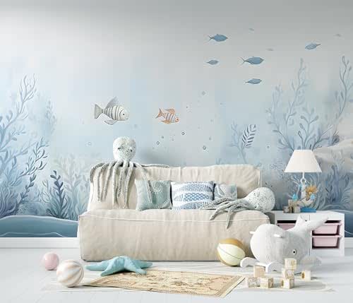 Amazon.com: Under the Ocean Mural - Watercolor Underwater Wallpaper ...