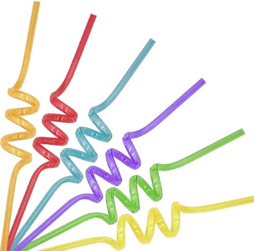 Amazon.com: 10 Pcs Spiral Reusable Plastic Straws Long Drinking Straws ...