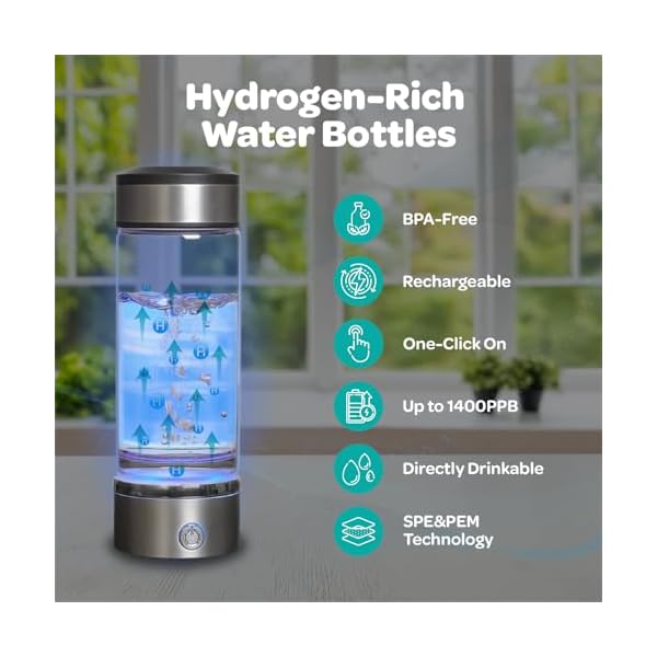 Hydrogen Water Bottle Generator, Water Purifier in 3 Minutes, Alkaline ...