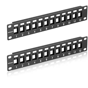 Amazon.com: 12 Port Mini Blank Keystone Patch Panel with Snap-in Design ...