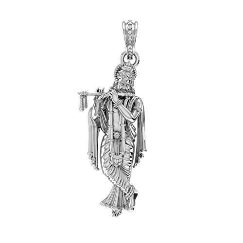 Memoir Lord Krishna Religious God Locket With Chain Silver Cubic ...