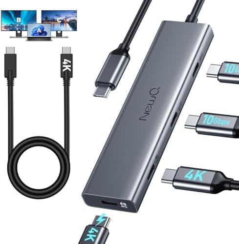 Amazon.com: USB C Video Splitter for USBC PD Monitor, Portable Screen ...