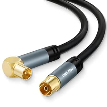 Amazon.com: Thzzhnno TV Aerial RG6 Coaxial Cable Right Angle 3.3FT, 90 ...