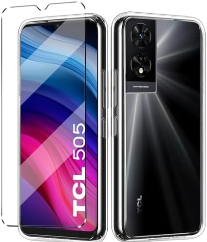 Cover Compatible with TCL 505 Case with 1 Pack Tempered Glass Screen ...