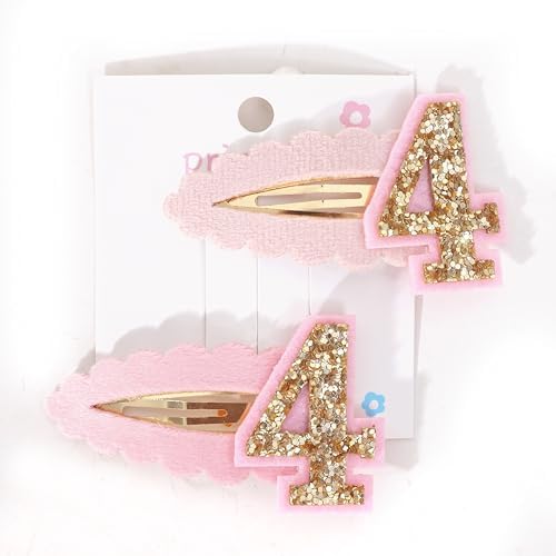 Amazon.com: 2pcs Hair Clips for Baby Girls - 4th Birthday Hair Clips ...