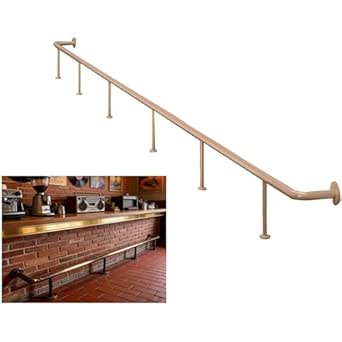 Gold Bar Foot Rest Rail Kit, Stainless Steel Complete Floor Standing ...