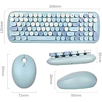 Amazon.com: Letton Wireless Keyboard and Mouse Retro Colorful Keyboard ...