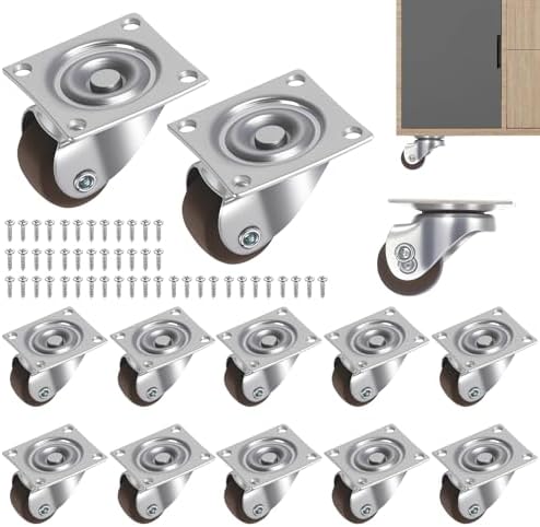 12 Pcs Small Castor Wheels, 22mm Casters for Furniture Castors, Mini ...